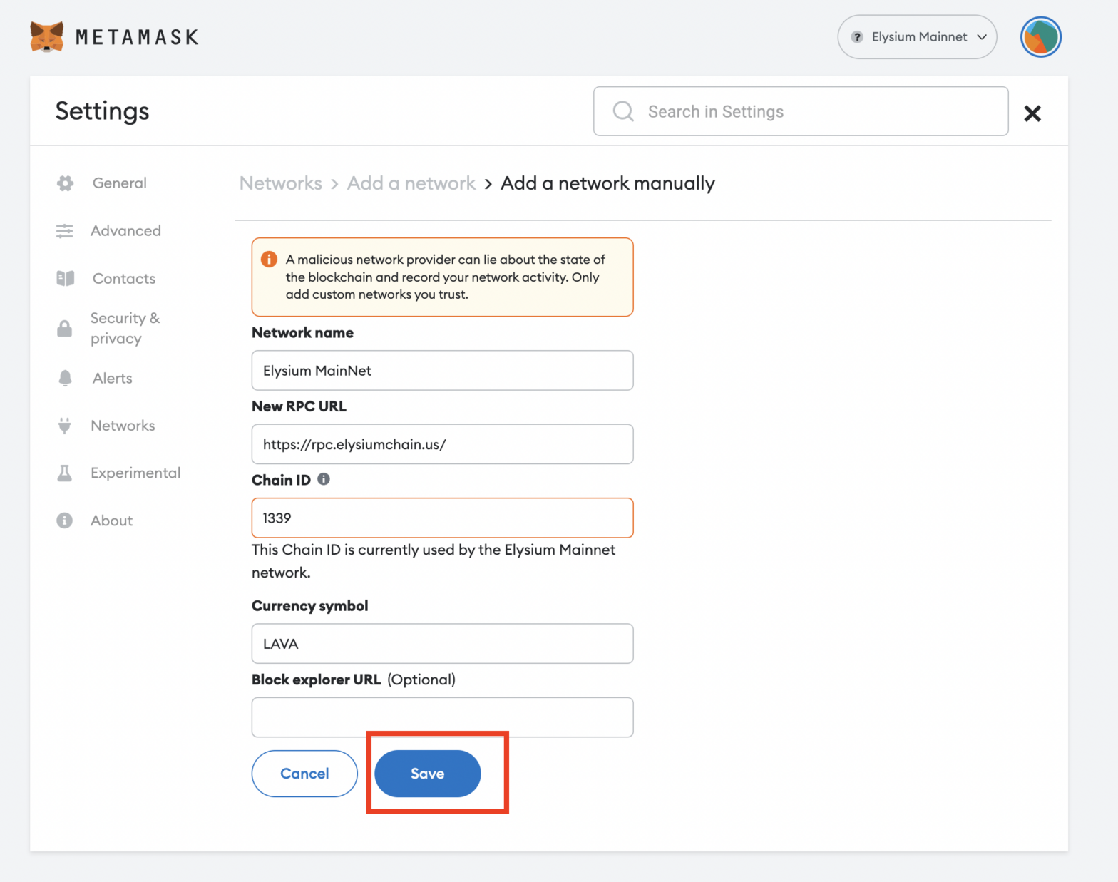 Migrating to Elysium with Metamask: a Guide - Blog @ VulcanForged